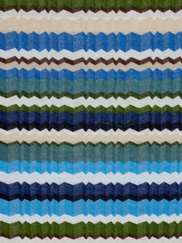 Missoni Eva Beach Towel In 100% Cotton 180x100 Cm - Turquoise Multicoloured