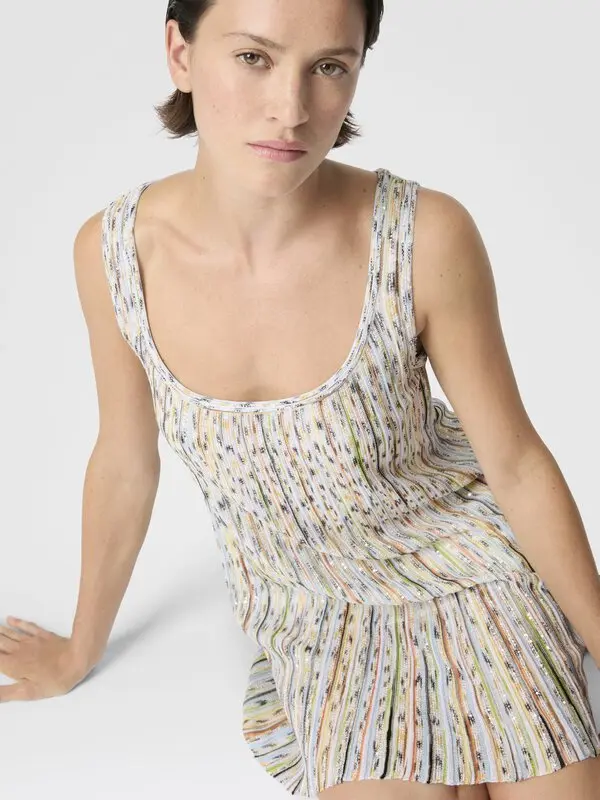 Missoni Sleeveless Mixed Viscose Mini Dress With Sequins