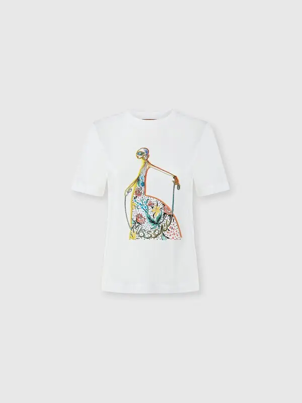 Missoni Cotton Jersey Crewneck T-shirt With Graphic Print - White