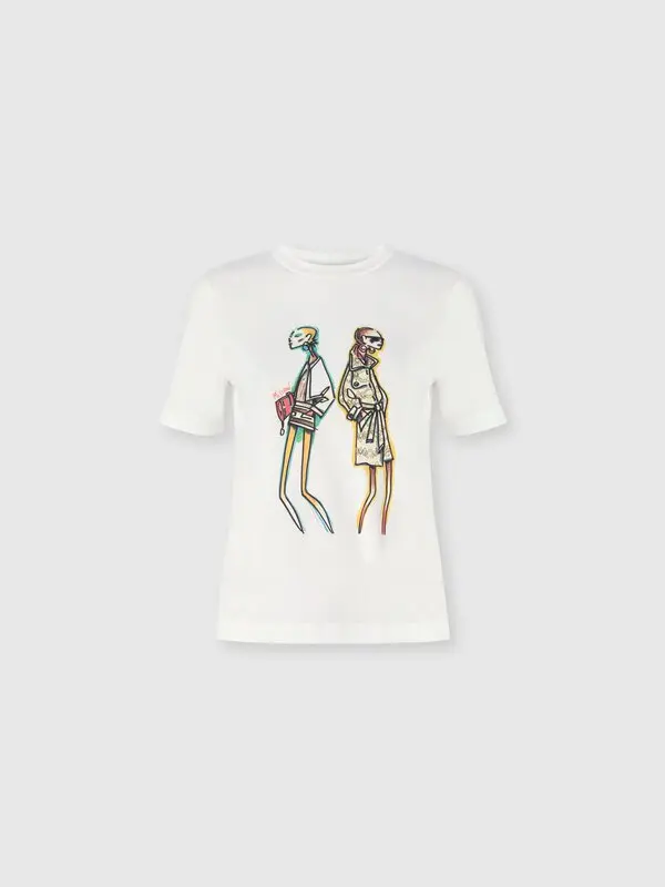 Missoni Cotton Jersey Crewneck T-shirt With Graphic Print - White