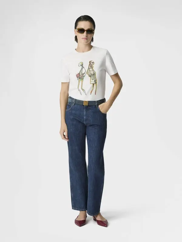 Missoni Cotton Jersey Crewneck T-shirt With Graphic Print - White