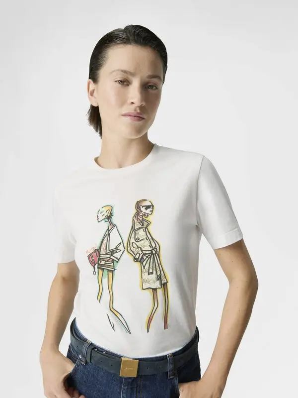 Missoni Cotton Jersey Crewneck T-shirt With Graphic Print - White