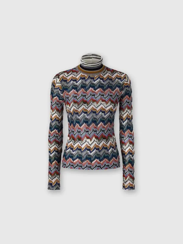 Missoni Neck Sweater In Embroidered Lace