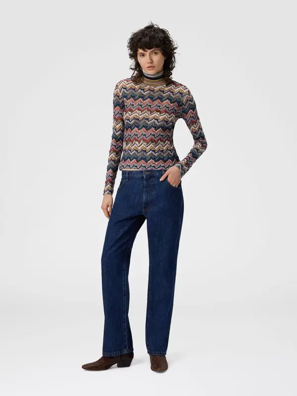Missoni Neck Sweater In Embroidered Lace