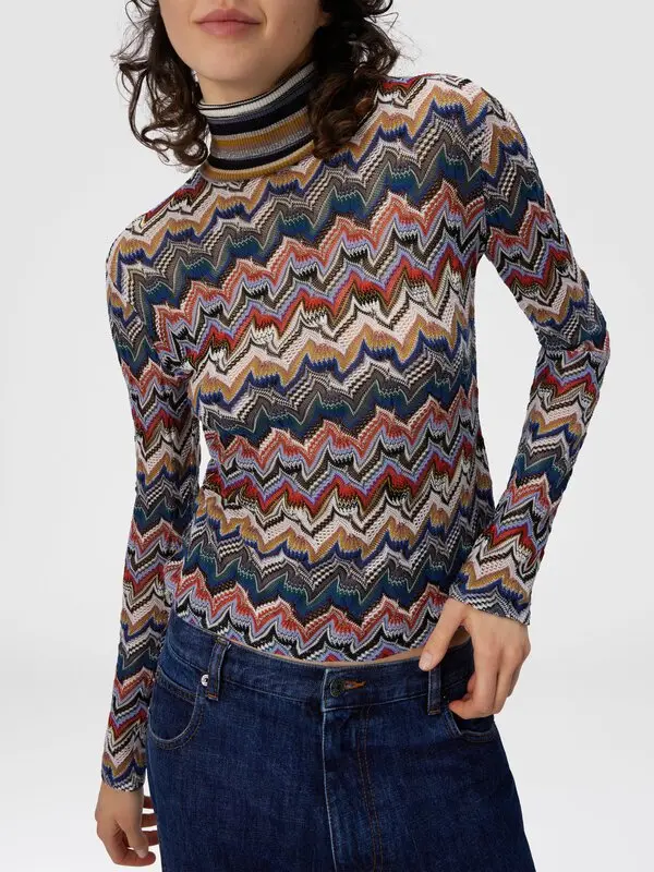 Missoni Neck Sweater In Embroidered Lace