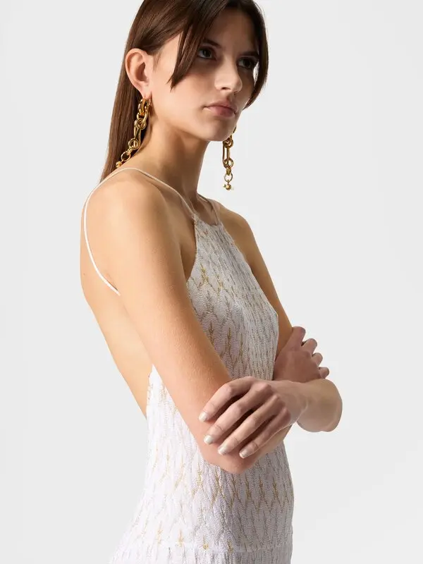 Missoni Halterneck Long Dress With Lace Motif And Open Back