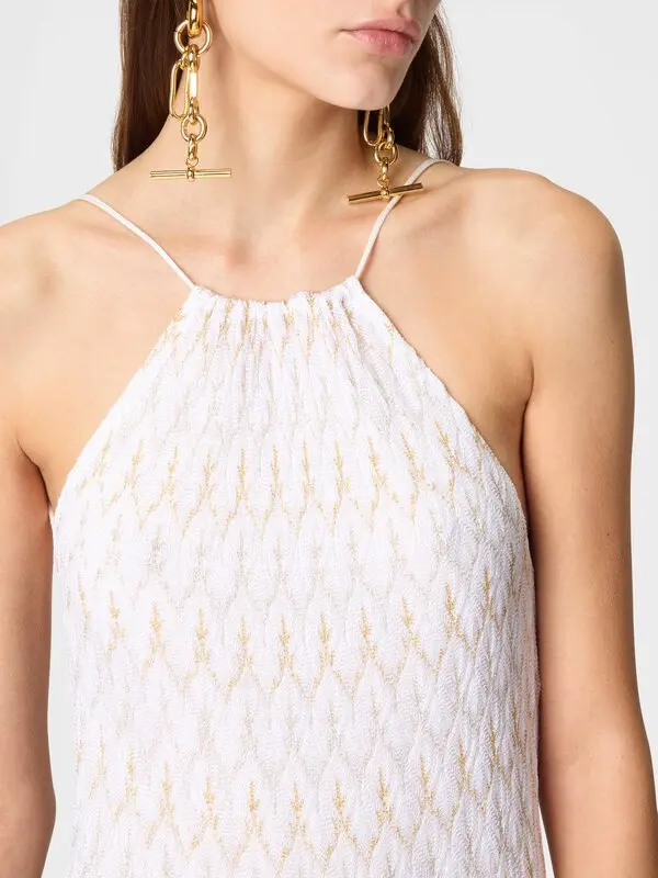 Missoni Halterneck Long Dress With Lace Motif And Open Back