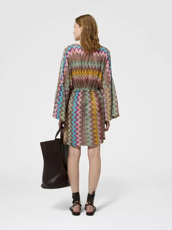 Missoni Up In Lamé Viscose With Macro Zigzag Pattern