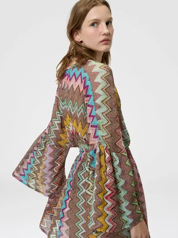 Missoni Up In Lamé Viscose With Macro Zigzag Pattern