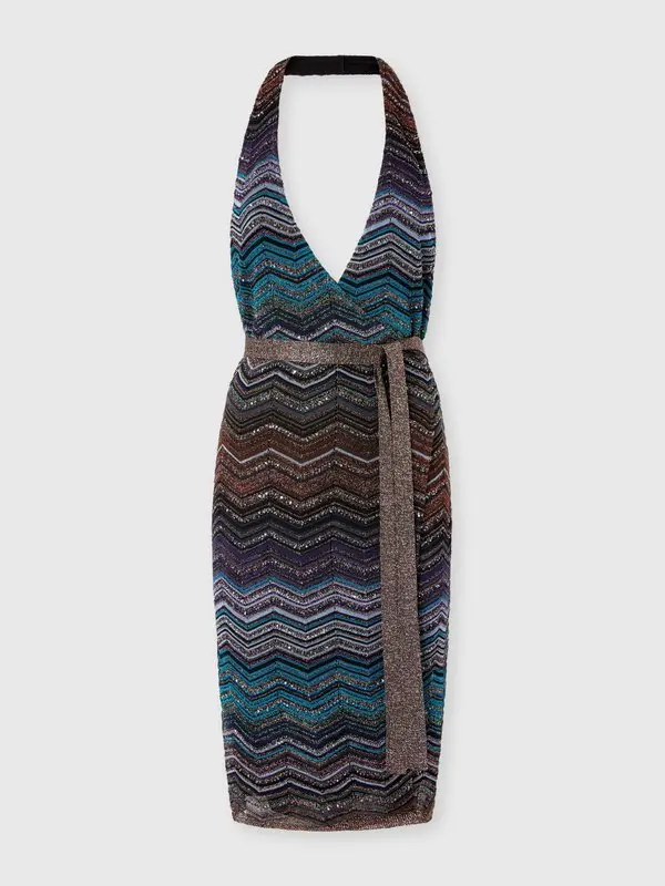 Missoni Longuette Dress With Halter Neck And Belt