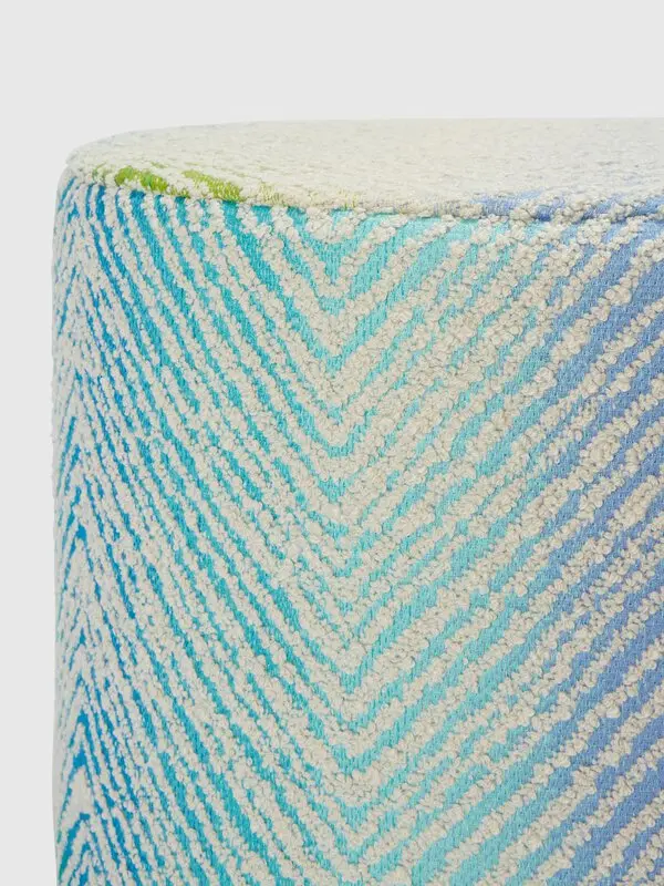 Missoni Island 40x30 Cm Cylindrical Outdoor Pouffe Zigzag Boucl