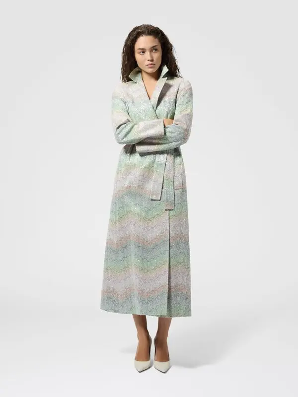Missoni Duster Coat With Belt And Sequin Applications