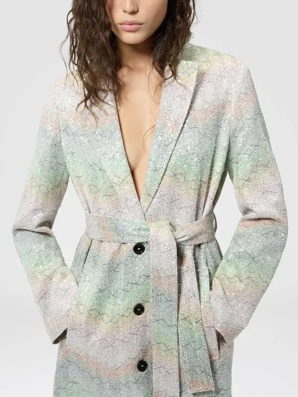Missoni Duster Coat With Belt And Sequin Applications