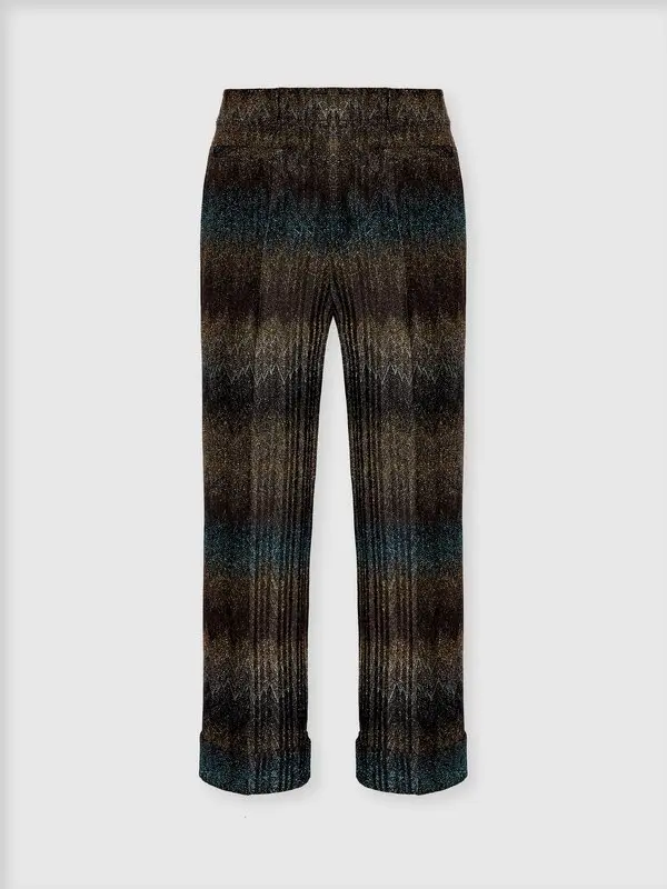 Missoni Flared Trousers In Viscose Lamé Snake Motif