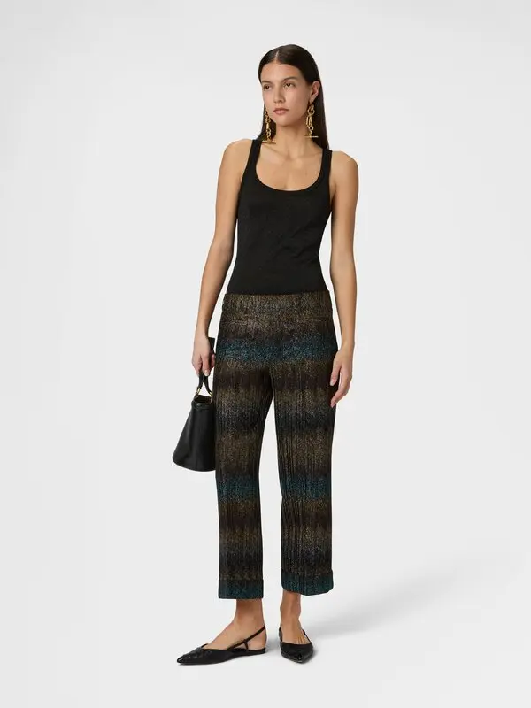 Missoni Flared Trousers In Viscose Lamé Snake Motif