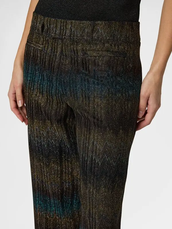Missoni Flared Trousers In Viscose Lamé Snake Motif