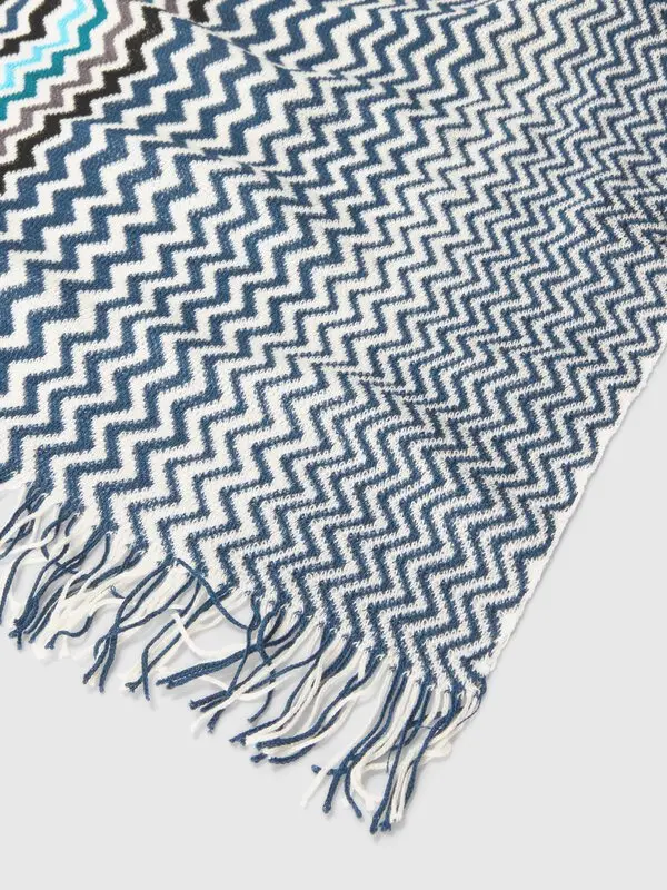 Missoni Cotton Zigzag Scarf With Fringed Edge