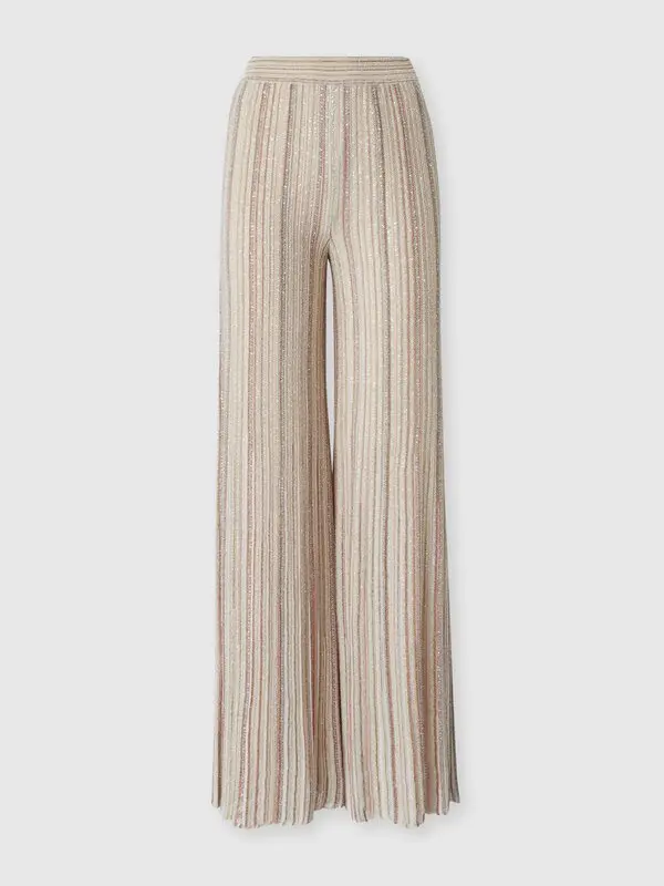 Missoni Ribbed Palazzo Trousers With Sequins