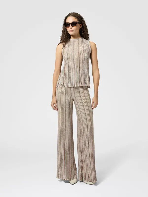 Missoni Ribbed Palazzo Trousers With Sequins