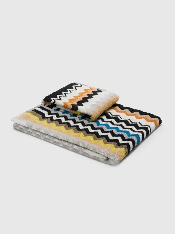 Missoni Piece Best Bath Set In Cotton Terry - Black Multicoloured