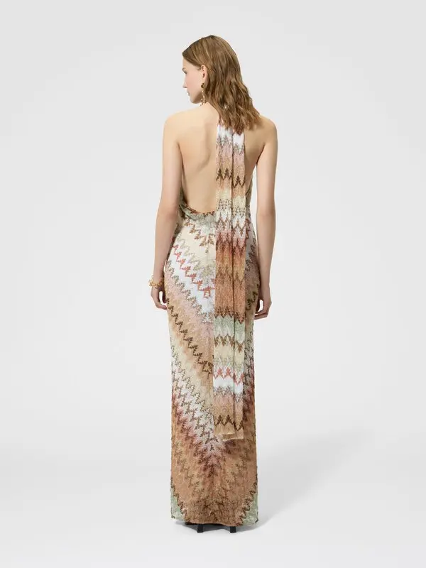 Missoni Long Halterneck Zig Zag Lace Dress