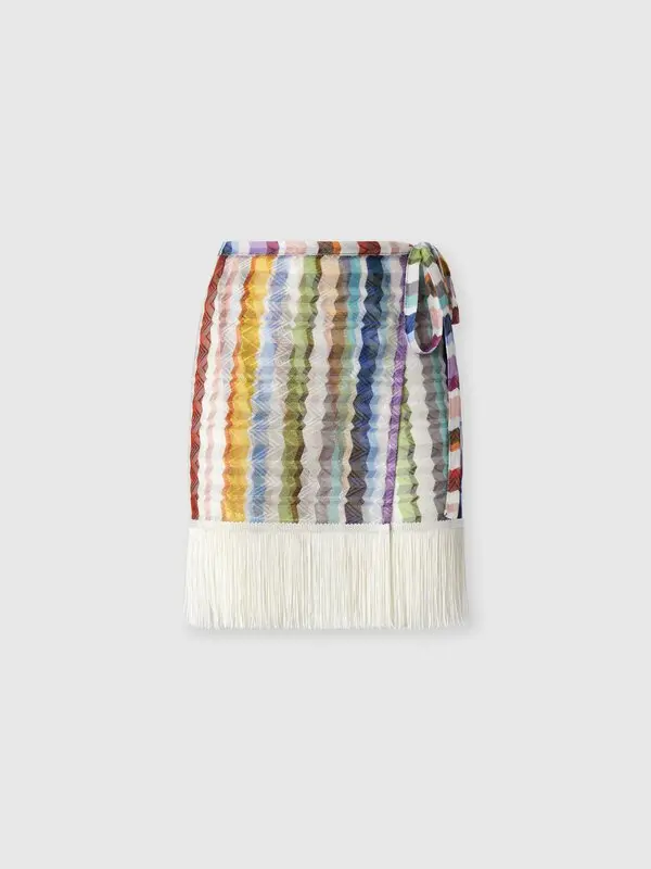 Missoni Wrap Mini Skirt With Fringes