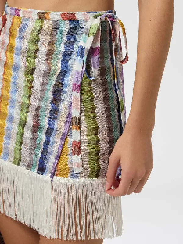 Missoni Wrap Mini Skirt With Fringes