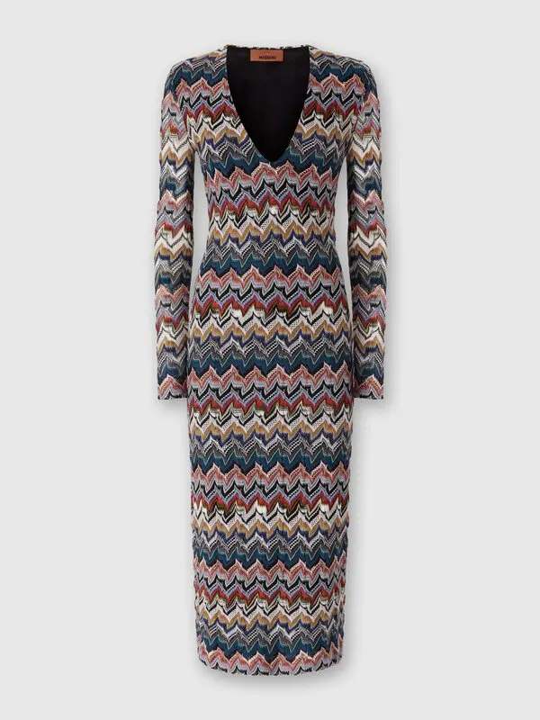 Missoni Midi Dress With Embroidered Lace - Multicoloured