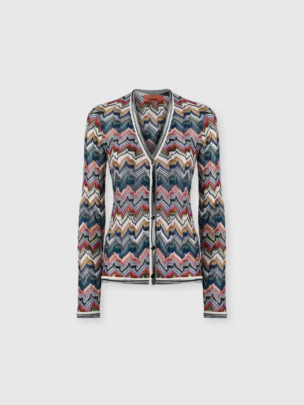 Missoni Neck Cardigan In Embroidered Lace