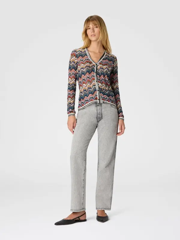 Missoni Neck Cardigan In Embroidered Lace