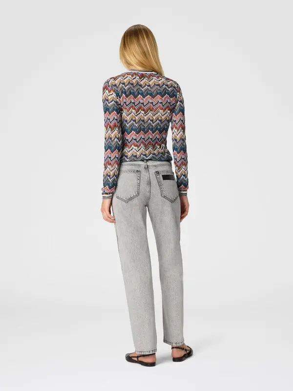 Missoni Neck Cardigan In Embroidered Lace
