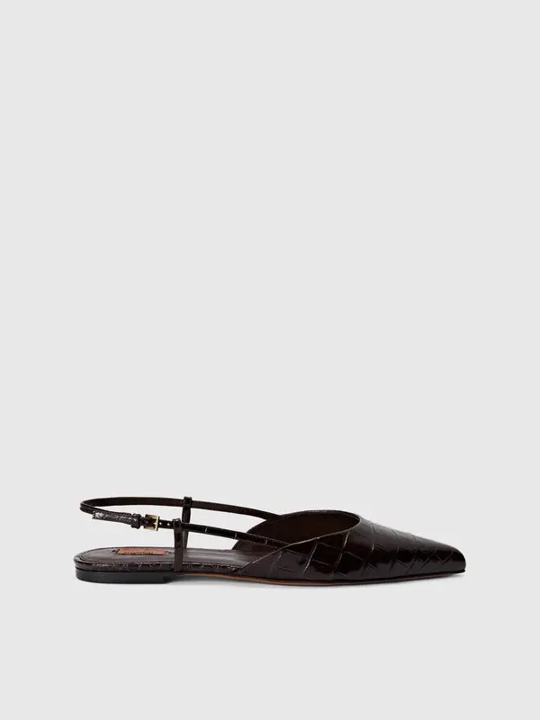 Missoni Faux Crocodile Leather Patterned Slingbacks