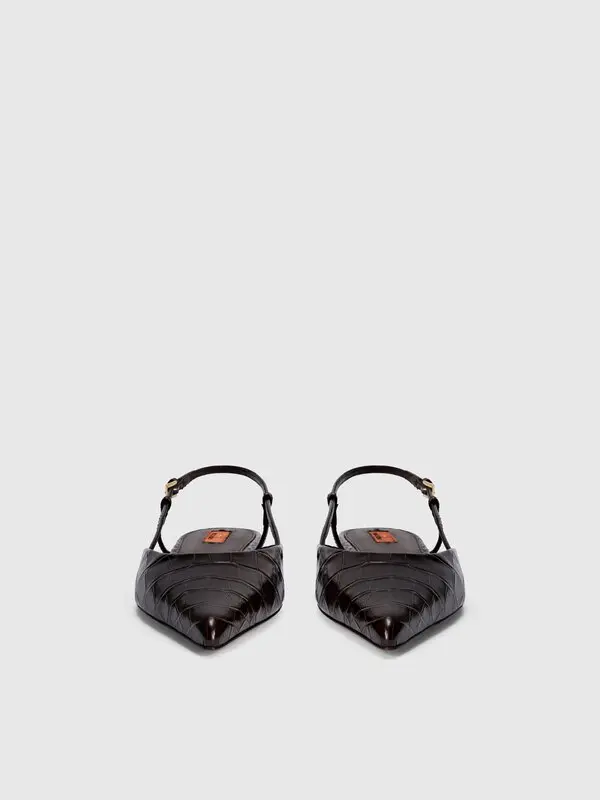 Missoni Faux Crocodile Leather Patterned Slingbacks