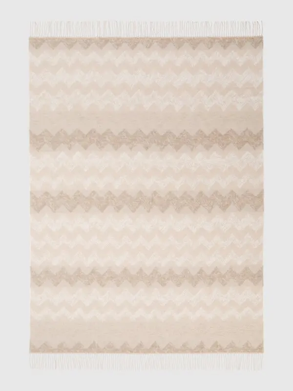 Missoni Plaid Gessetti 130x190 Cm In Wool Blend Zig Zag