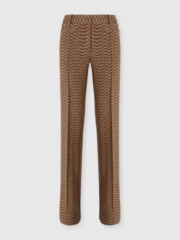 Missoni S Tailored Trousers With Chevron Pattern - Beige