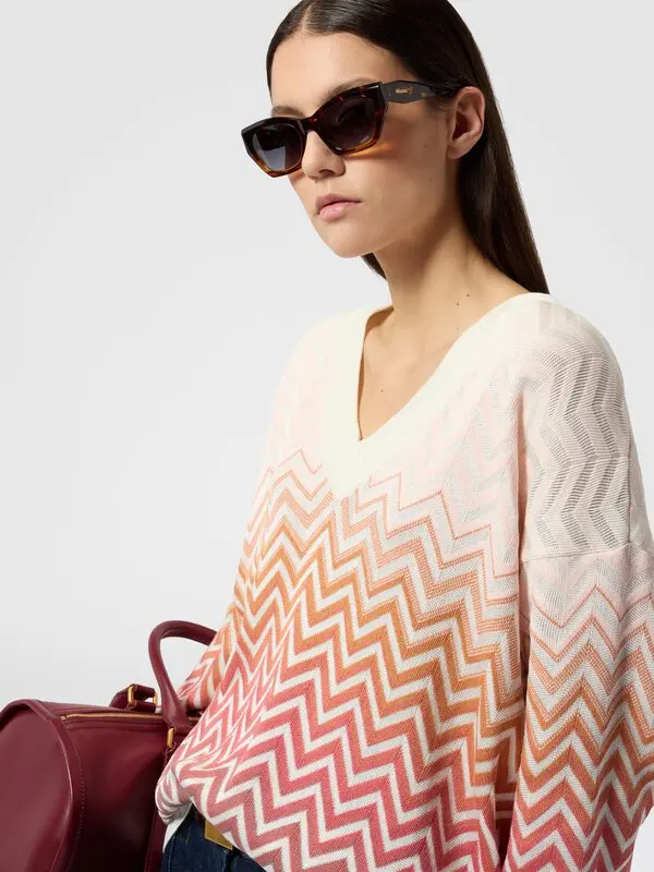 Missoni Neck Sweater - Lilac& Rust