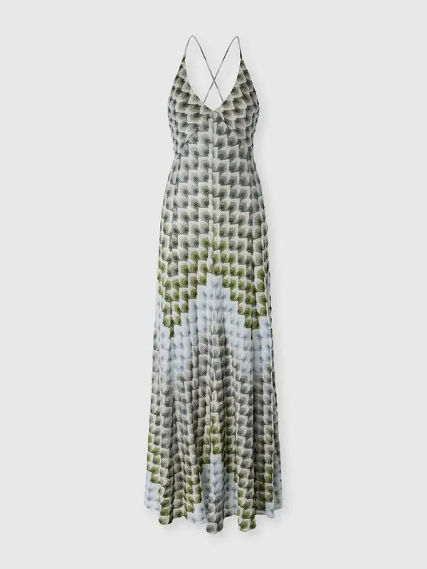Missoni Long Viscose Lamé Dress With Crossed Straps - Multicoloured