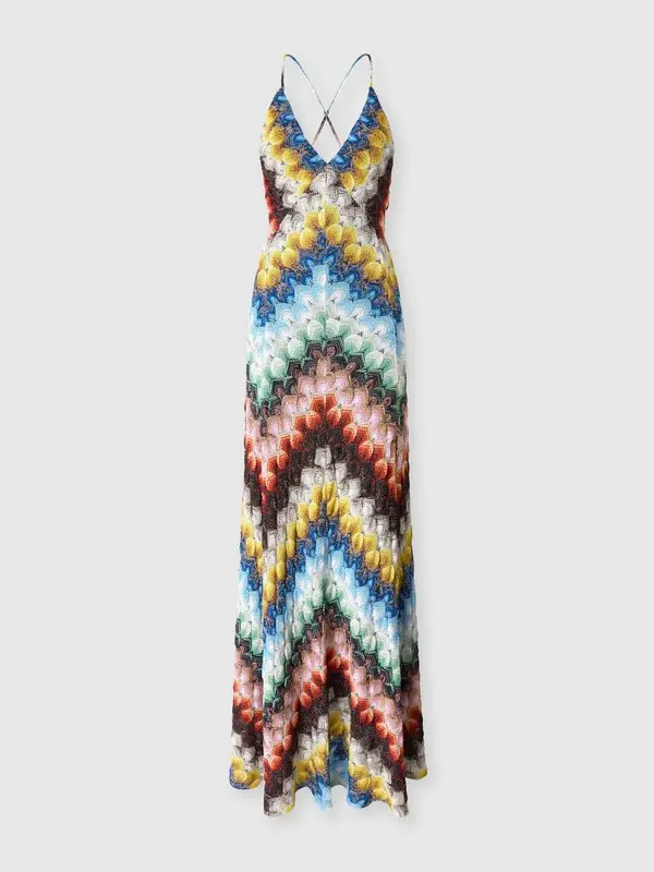 Missoni Lamé Viscose Lace Motif Maxi Dress