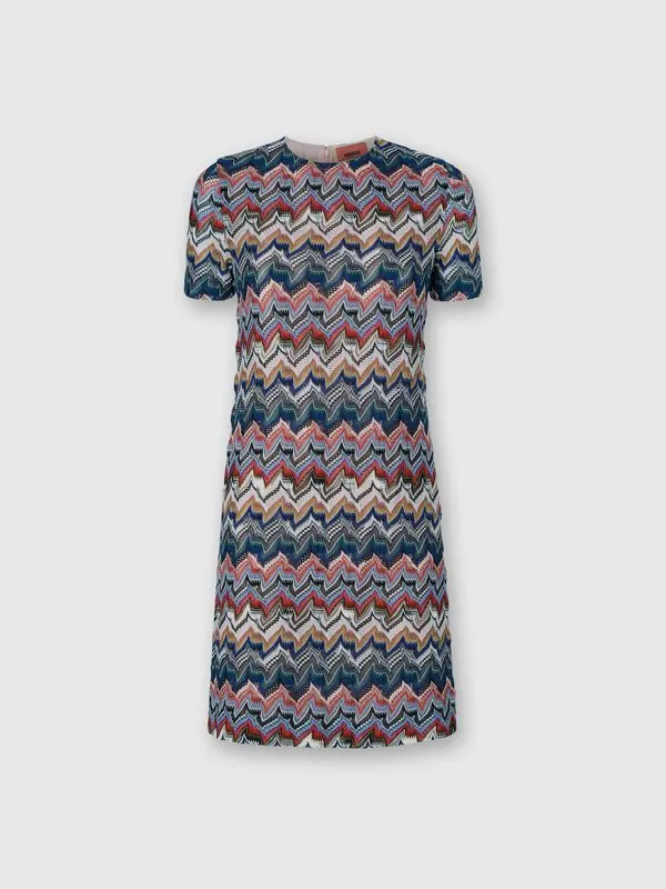 Missoni Short Dress With Half Sleeves In Embroidered Lace - Multicoloured