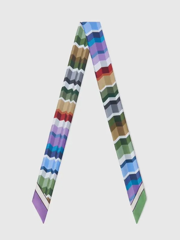 Missoni Pure Silk Zigzag Print Headband - Multicoloured