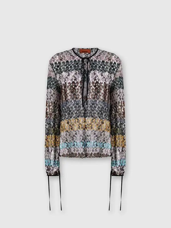 Missoni Crew Neck Blouse In Embroidered Lace
