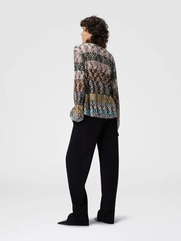 Missoni Crew Neck Blouse In Embroidered Lace