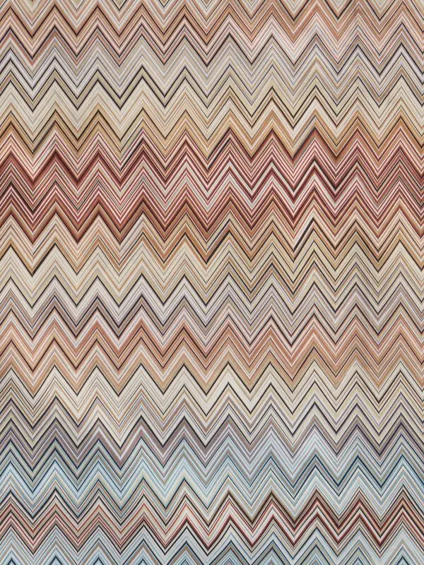 Missoni Pair Of John Envelope Pillowcases In 100% Cotton With Zig Zag Pattern - Black Multicoloured