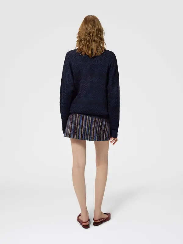 Missoni Wool And Viscose Mini Skirt With Woven Motif