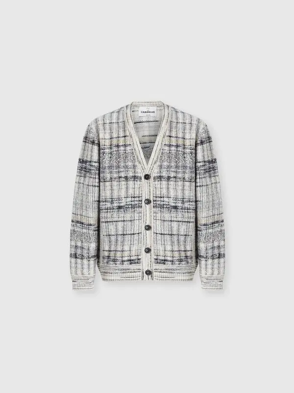 Missoni Blend Check Cardigan With Side Pockets - White
