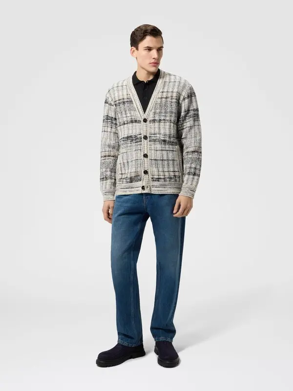 Missoni Wool-blend Check Cardigan - White