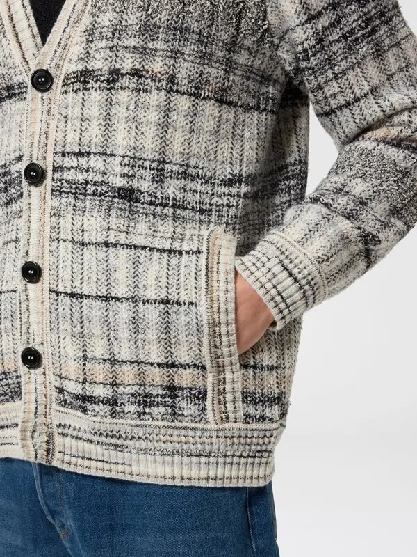 Missoni Wool-blend Check Cardigan - White