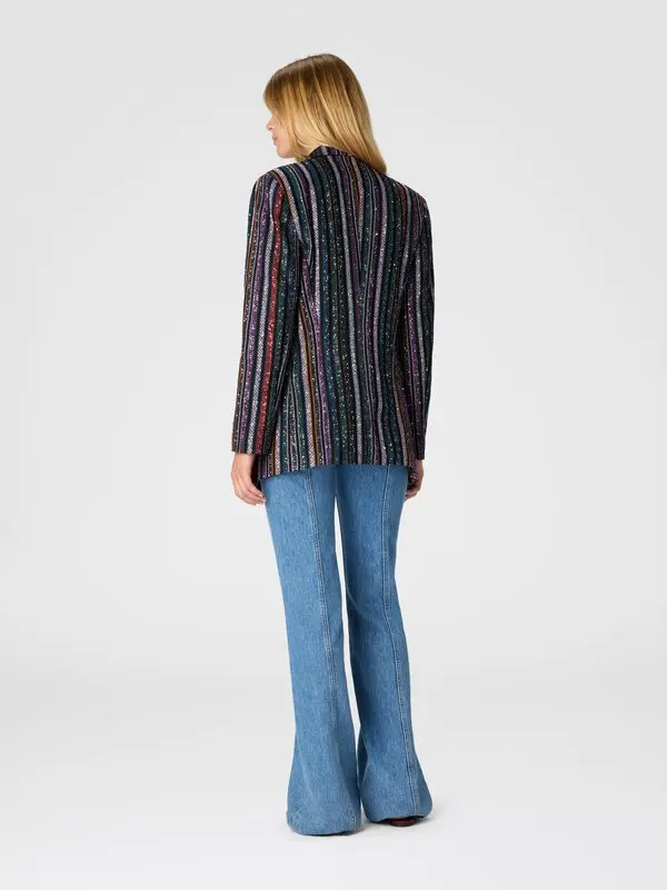 Missoni Breasted Blazer With Herringbone Stripe Knit