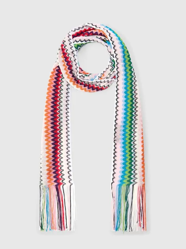 Missoni Viscose Scarf With Fringes And Zigzag Motif