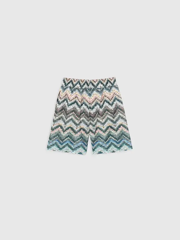Missoni Length Swim Shorts With Abstract Zig Zag Print